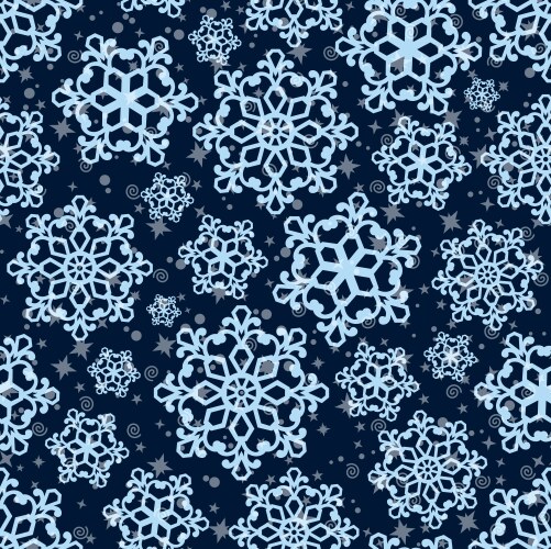 Snow flake line seamless pattern winter background