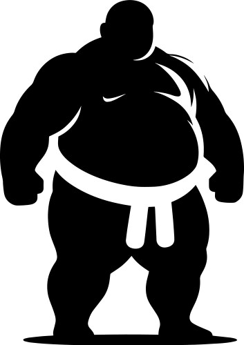 Sumo fight silhouette isolated on a white Vector Image