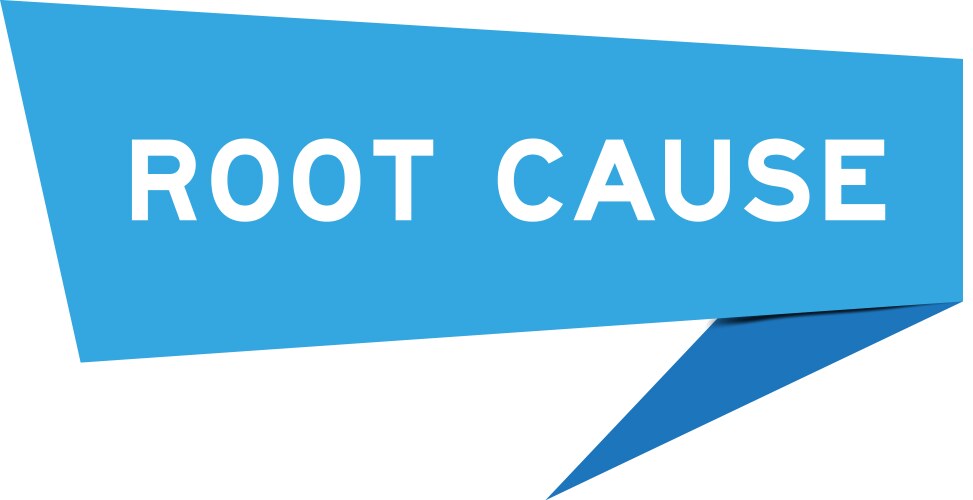 Red color inserted label with word root cause Vector Image