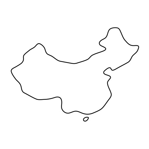 China simplified outline map Royalty Free Vector Image