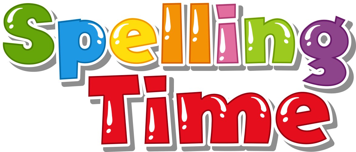 Font design for word spelling time with kids Vector Image