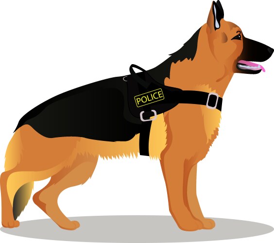 Police dog cartoon colored clipart Royalty Free Vector Image
