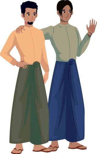 Myanmar Traditional Costume Vector Images (over 150)