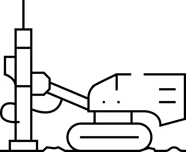 Drill rig copper production icon doodle Royalty Free Vector