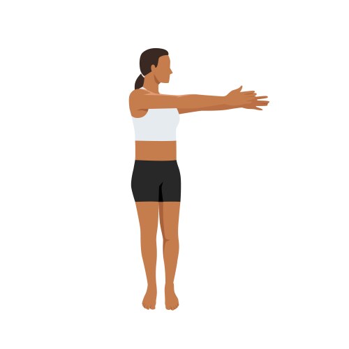 Woman doing standing spinal twist pose l Vector Image