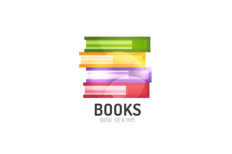 Book logo template set back to school Royalty Free Vector