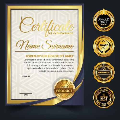 VIP Membership Certificate - Elegant Template Vector Image