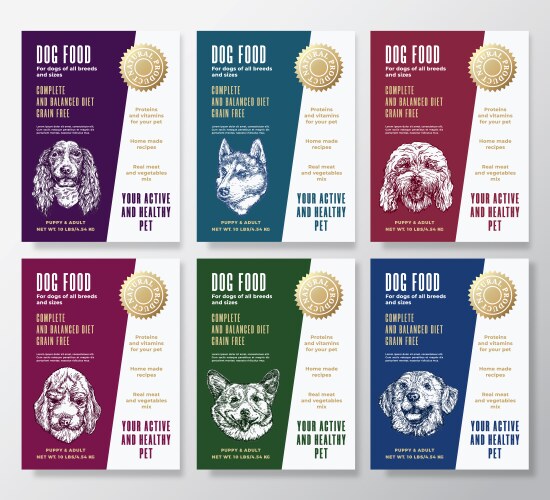 Dog food label template abstract packaging Vector Image