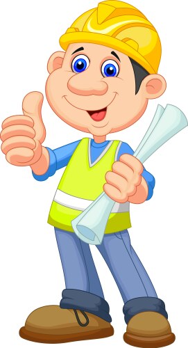 Cartoon construction worker Royalty Free Vector Image
