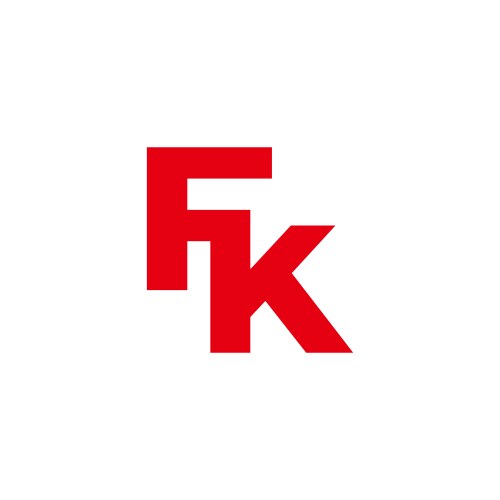 Letter fk yellow simple colorful logo Royalty Free Vector