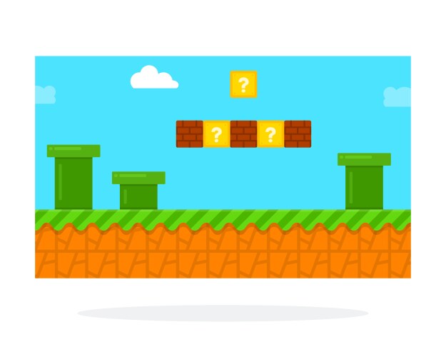 Super mario world pixelated retro video game Vector Image