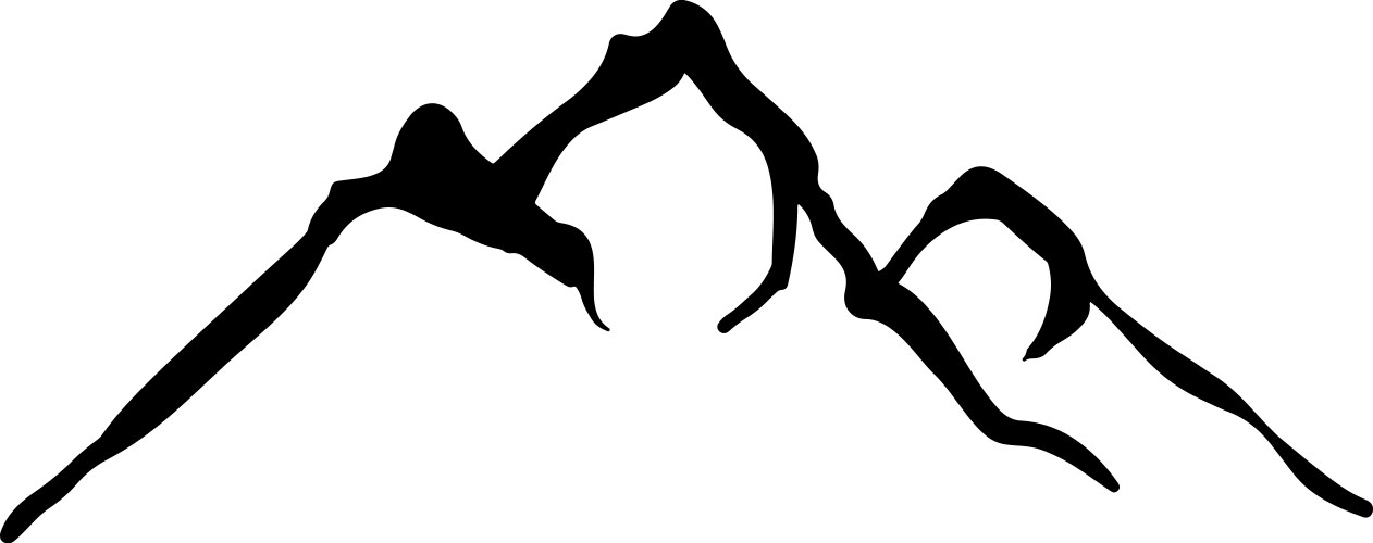 Single mountain silhouette art – Free Vector | VectorStock