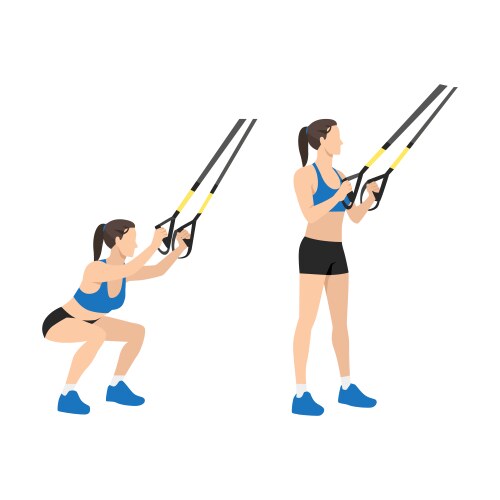 Woman doing standing kickbacks resistance band Vector Image