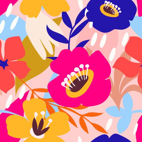 Abstract floral print Royalty Free Vector Image