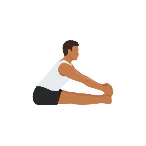 Man doing exercise in thoracic rotation pose Vector Image