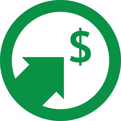Dollar increase icon money symbol with arrow Vector Image