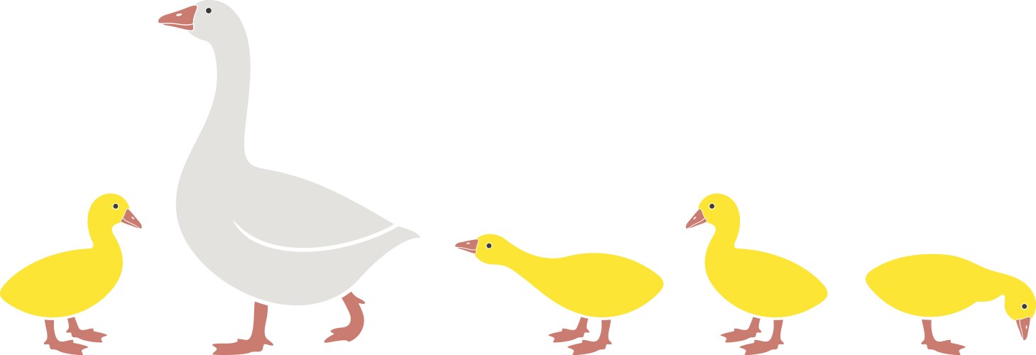 Cute white goose cartoon character walking Vector Image