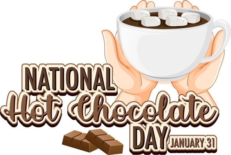 National hot chocolate day banner design Vector Image