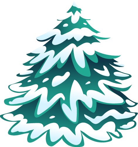 Pine tree covered with snow Royalty Free Vector Image