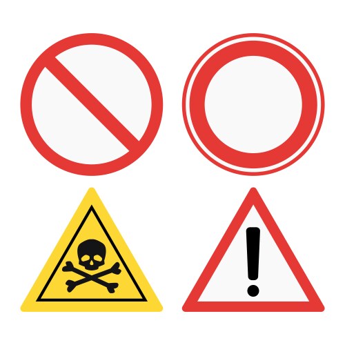 Prohibition signs set safety information Vector Image