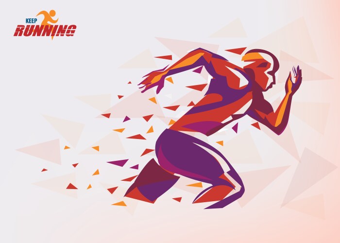 Running athletes symbol sport and competition Vector Image