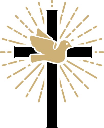 Dove with cross symbol Royalty Free Vector Image