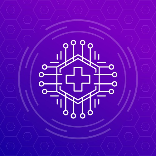 Ai in healthcare icon artificial intelligence Vector Image