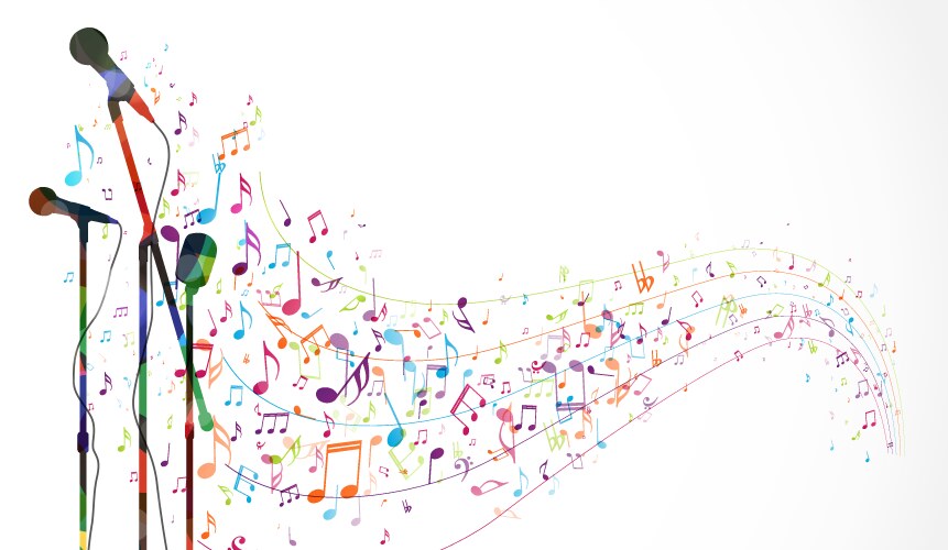 Music Notes Silhouette Background Royalty Free Vector Image