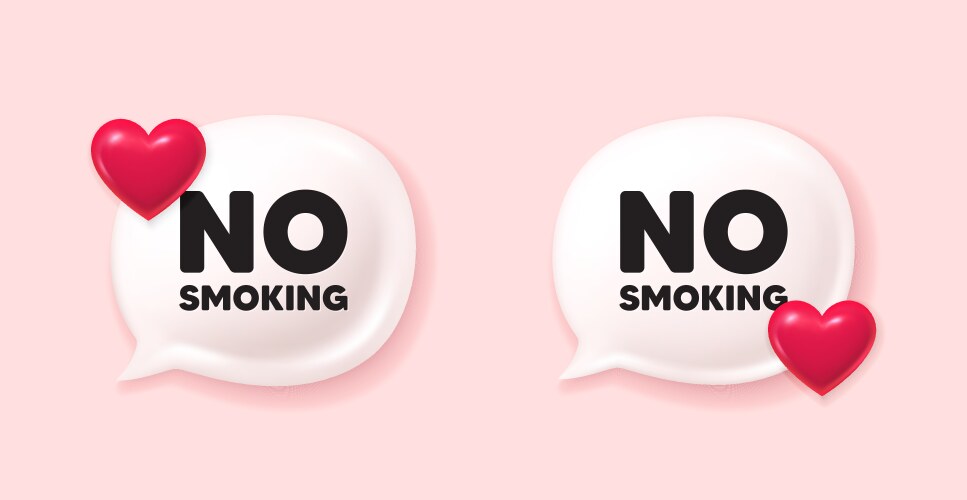 No smoking tag stop smoke sign 3d speech chat Vector Image