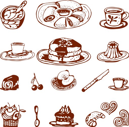 Kitchen equipment sketch Royalty Free Vector Image