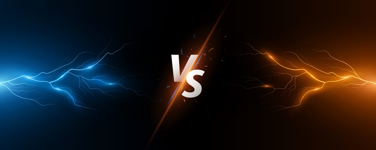 Versus background with thunderstorm effect vs Vector Image