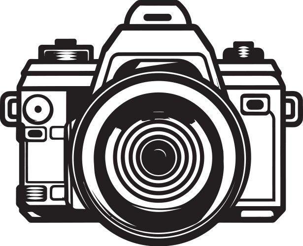 Travelogue lens a modern camera silhouette Vector Image