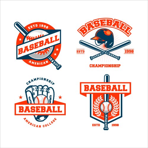 Baseball logo design Royalty Free Vector Image