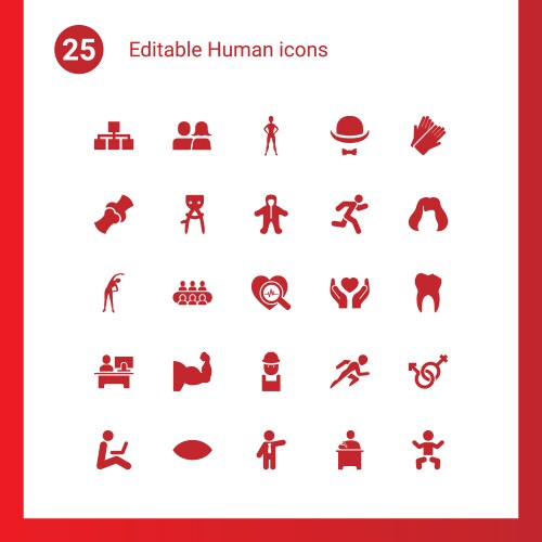100 human icons Royalty Free Vector Image - VectorStock