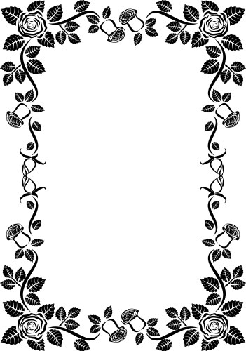 Rectangular frame with roses Royalty Free Vector Image