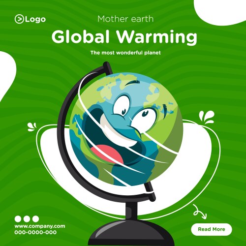 Stop global warming poster design Royalty Free Vector Image