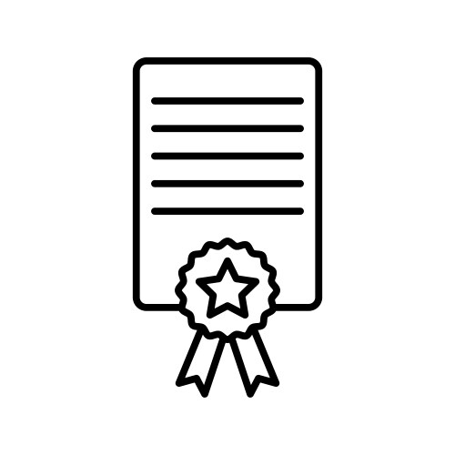 Diploma icon set academic qualification Royalty Free Vector