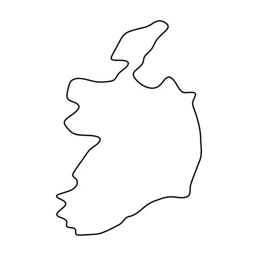 Ireland simplified outline map Royalty Free Vector Image