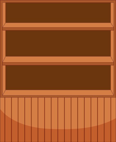 Isolated wood shelf cartoon Royalty Free Vector Image