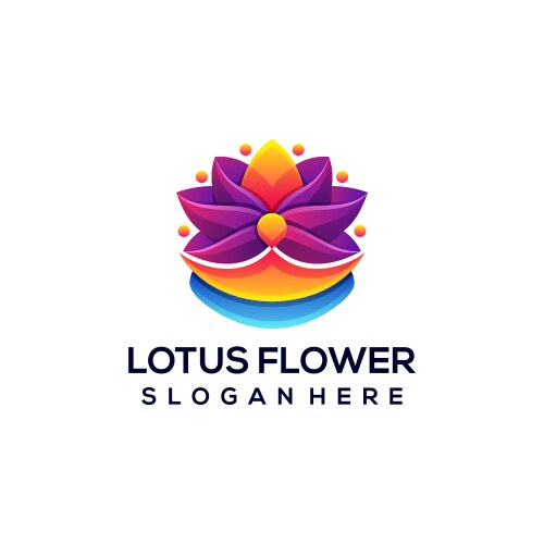Lotus flower logo mascot icon lineart Royalty Free Vector