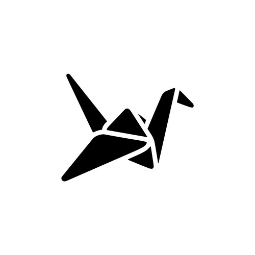 Elegant Origami Cranes - Black, White, Blue – Royalty-Free Vector ...