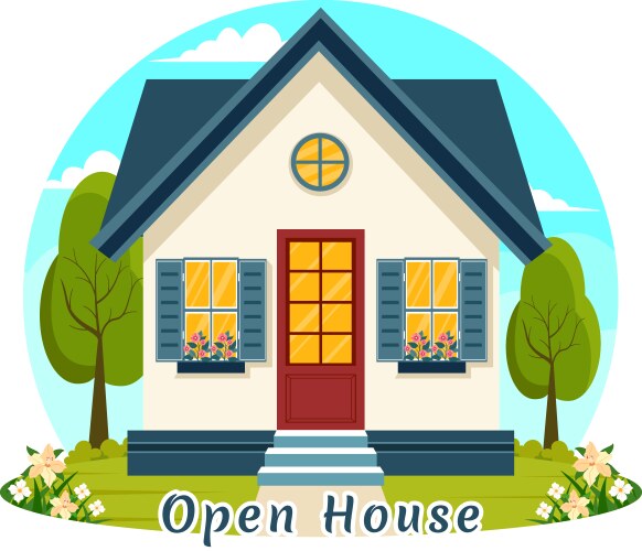 Open house for inspection property welcome Vector Image