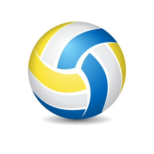 Volleyball ball with stripes on white Royalty Free Vector