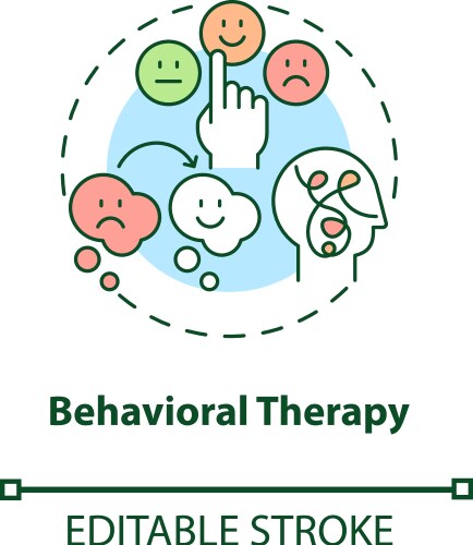 Gradient icons representing behavioral therapy Vector Image