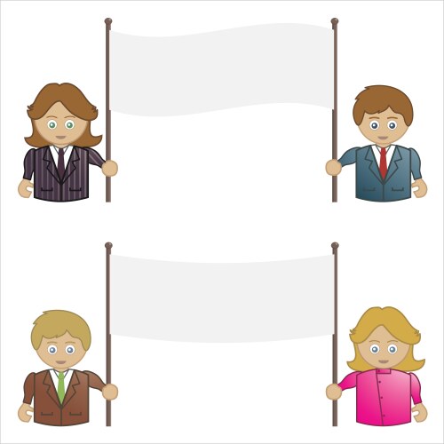 People holding sign Royalty Free Vector Image - VectorStock