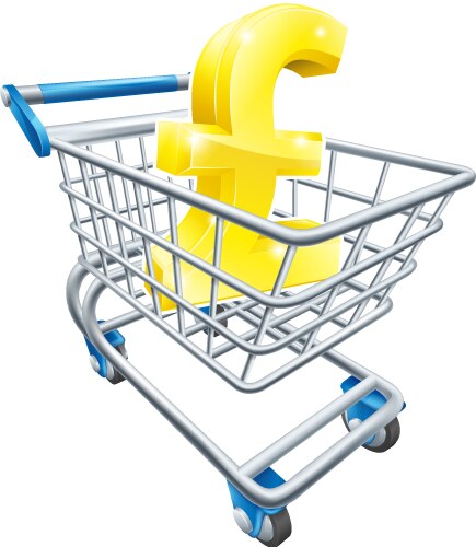 Vegetable shopping cart trolley Royalty Free Vector Image