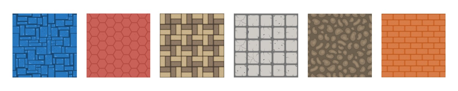 Flat set ground textures for game patterns Vector Image