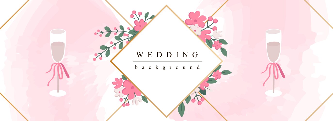 Wedding horizontal web banner romantic marriage Vector Image