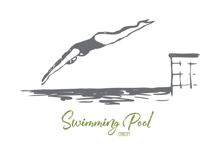 Swimmer athlete sports logo Royalty Free Vector Image