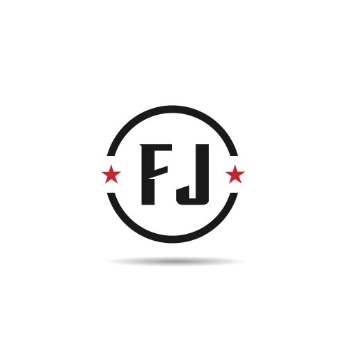 Initial letter fj logo template design Royalty Free Vector